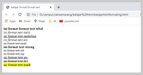 Belajar Html Dasar Part 6 Formatting Text Pada Html Cahsemarang