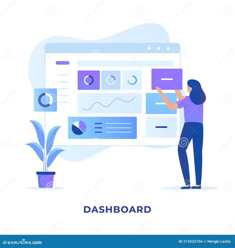 Admin Dashboard Design For Website With Charts And Graphs Vector