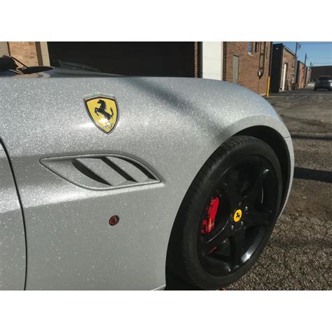 Gloss Diamond Silver Car Wrap Metallic Diamond Silver Vinyl Wraps