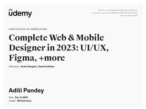 Aditi Pandey On Linkedin Check Out This Certificate I Got For Complete Web And Mobile Designer In