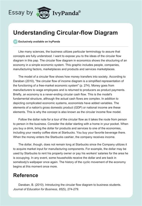 Understanding Circular Flow Diagram Words Essay Example