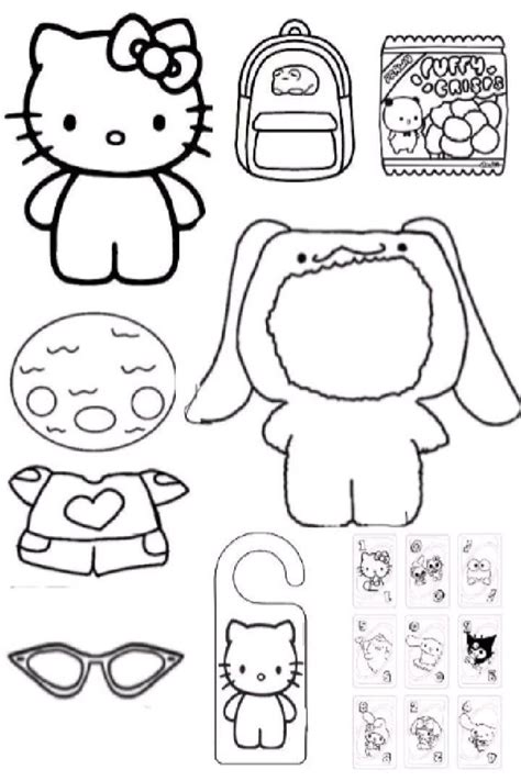 хелоу китти в 2025 г Винтажные бумажные куклы Бумажные куклы Шаблон бумажной куклы