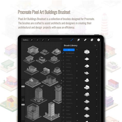 Procreate Pixel Art Buildings Brushset And Illustrations Toffu Co Procreate Pixel Art Buildings Brushset And Illustrations Toffu Co