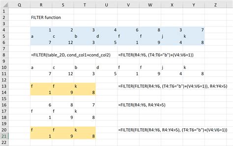 In Excel How Do I Give A TRUE Row Column Filter To FILTER For A Multi Column Row Array