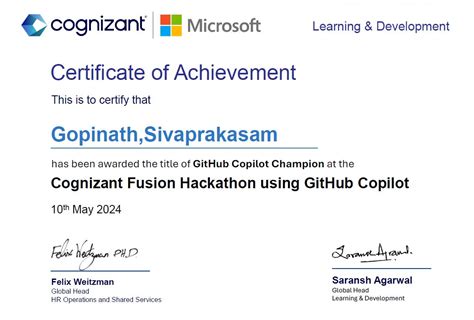 gopinath sivaprakasam on linkedin cognizant microsoft githubcopilot