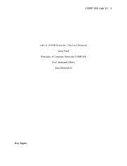 COMP Lab TCP IP Protocols Docx Docx COMP Lab Lab TCP IP Protocols The