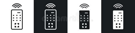 Remote Control Thin Line Icon Set Stock Vector Illustration Of