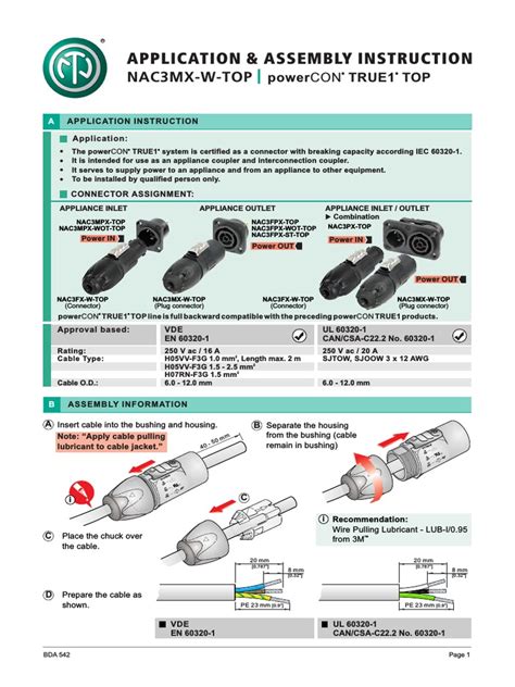 Bda 542 V3 Powercon True 1 Top Nac3mx W Top Pdf Manufactured Goods Electrical Engineering