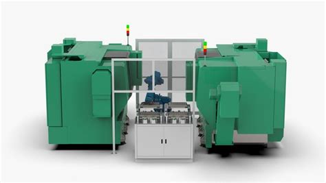 modelo 3d automatic double station lathe loading and unloading machine