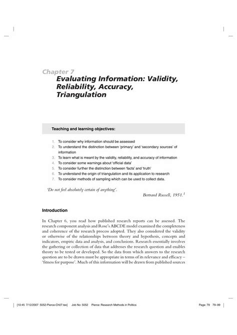 Pdf Chapter 7 Evaluating Information Validity Reliability · Pdf File[10 45 7 12 2007