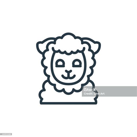 부활절 아바타 개념에서 양 아이콘 벡터 양 편집 가능한 스트로크의 얇은 선 그림 웹 및 모바일 앱 로고 인쇄 미디어에 사용하기 위한 선형 기호 가냘픈에 대한 스톡 벡터 아트