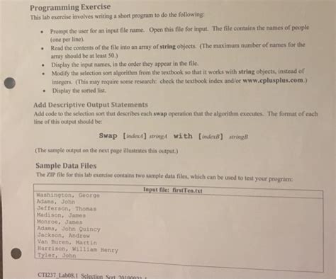 Solved Programming Exercise This Lab Exercise Involves