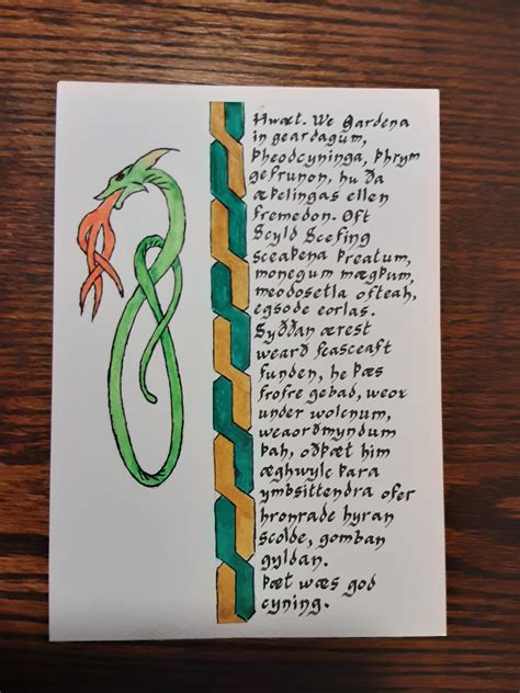 Fun With Watercolors The Opening Lines Of Beowulf R Calligraphy