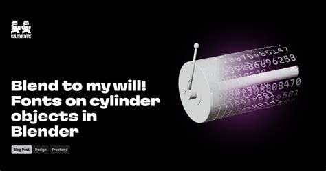 Blend To My Will Fonts On Cylinder Objects In Blender—martian