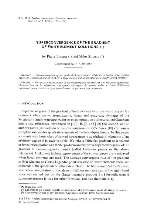 superconvergence of the gradient of finite element solutions esaim
