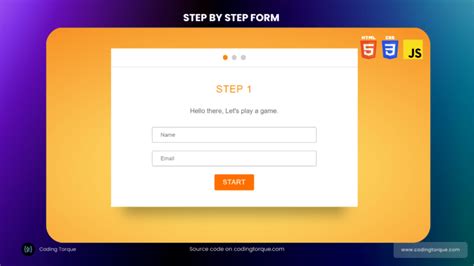 Step By Step Form Validation Using HTML CSS And JavaScript Coding Torque