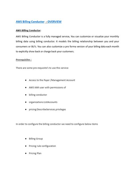 Aws Billing Conductor Overview Pdf Pricing Amazon Web Services