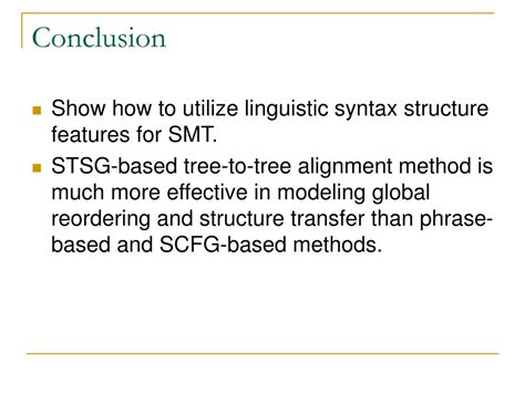 Ppt A Tree To Tree Alignment Based Model For Statistical Machine
