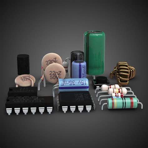 Electronic Components 3d Model 49 3ds Fbx Obj Max Free3d