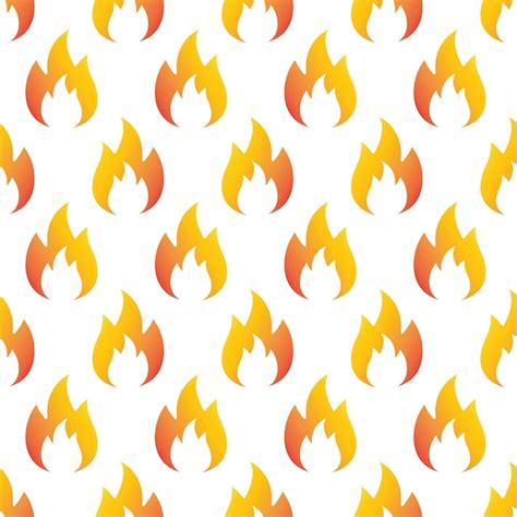 Premium Vector Vector Seamless Pattern Of Flat Fire Flame
