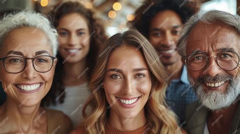 Premium Photo Group Of People Smiling For Camera