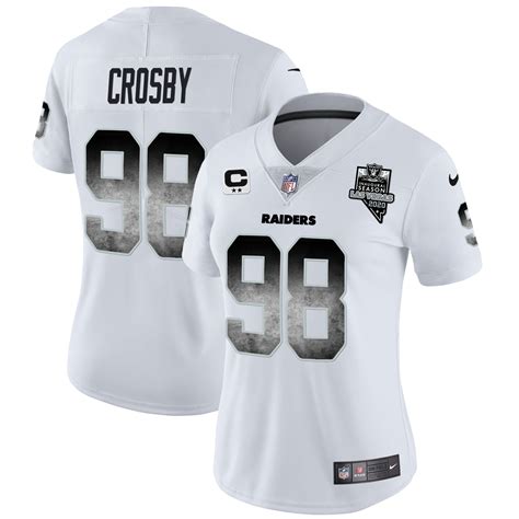 Maxx Crosby Womens Las Vegas Raiders Arch Smoke Vapor White Jersey
