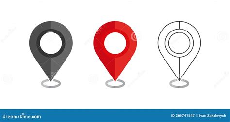 Location Icon Set Pin Pointer Illustration Symbol Stock Vector