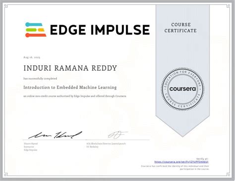 Completion Of Embedded Machine Learning Course Induri Ramanareddy Posted On The Topic Linkedin