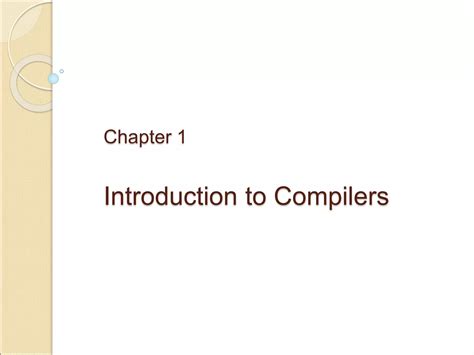 1 introduction to compilers ppt