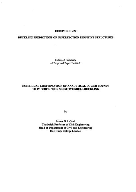 Pdf Numerical Confirmation Of Analytical Lower Bounds To Imperfection
