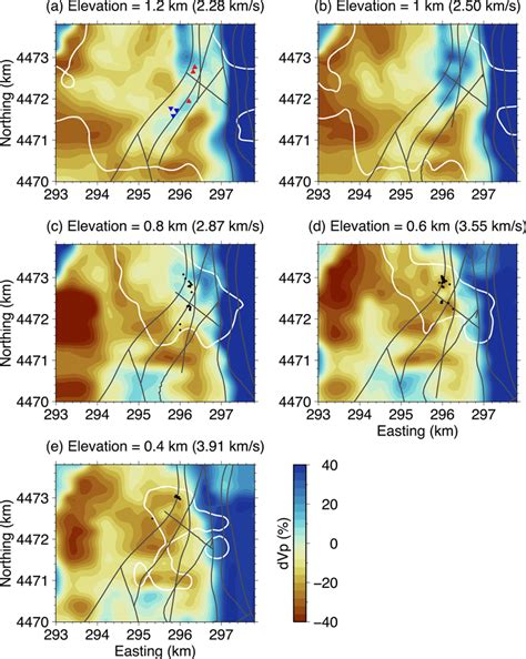 Depth Slices Of The Inverted Vp Model Each Panel Shows The Vp Model