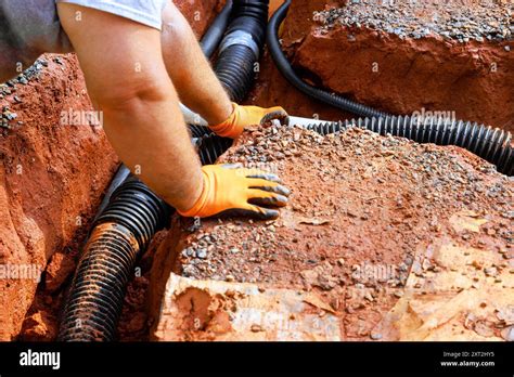 Process Of Assembling Drainage Pipes For Outflow Of Rain Water Storm