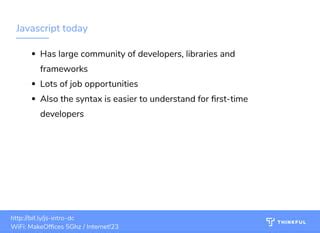 Intro To JavaScript Thinkful DC PPT
