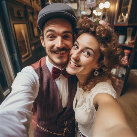 Premium Ai Image Selfie Style Of New Wedding Couple