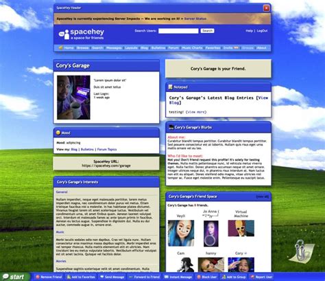 Windows Xp Layout Myspace Layout Layout Web Layout