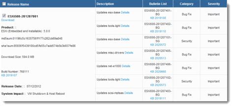vmware vcenter server 5 0 update 1a plus new patches for esxi 5 1