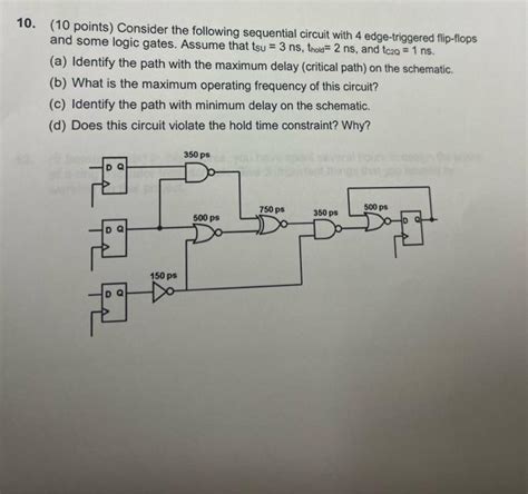 solved 10 points consider the following sequential circuit