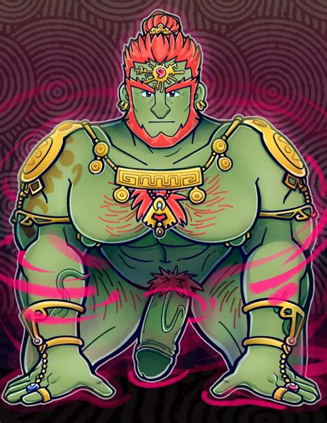 The Legend Of Zelda Sex Art Ganondorf Ring Hands Behind Back Simple Background Naked