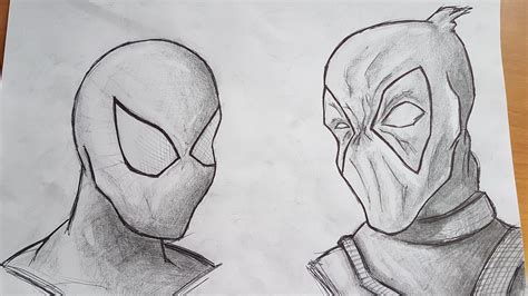 Deadpool Vs Spiderman Drawing