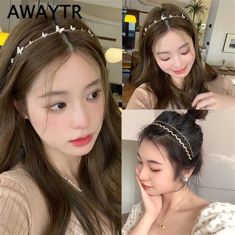 Awaytr 여성용 합금 크리스탈 진주 꽃 헤어 밴드 머리띠 소녀 한국 머리띠 패션 헤어 액세서리 Aliexpress