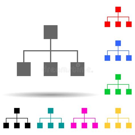 Cell Link Multi Color Style Icon Simple Thin Line Outline Of Web
