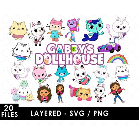 20 Clipart Bundle Layered Svg Gabby Svg Dollhouse Svg 42 Off