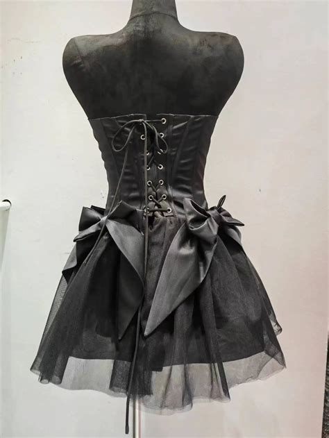 Strapless Satin Lace Up Corset Mini Dress Gown With Puffy Tulle Skirt