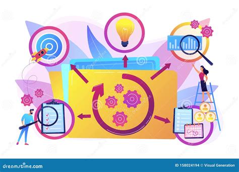 Project Life Cycle Vector Illustration Stock Vector Illustration Of Flat Manager 158024194