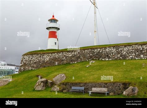 Lighthouse Of Torshavn Inside Skansin Fort Of Torshavn Faroe Islands
