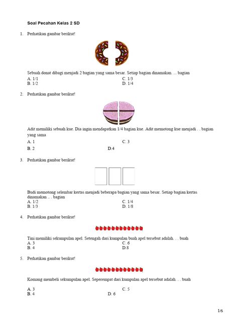 Soal Pecahan Kelas 2 Sd Pdf