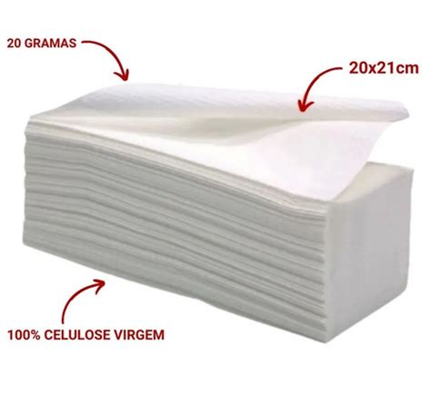 Papel Toalha Interfolha 2 Dobras 20x21 100 Celulose E Qualidade