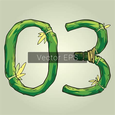 Premium Vector Bamboo Stick Number Zero Three 03