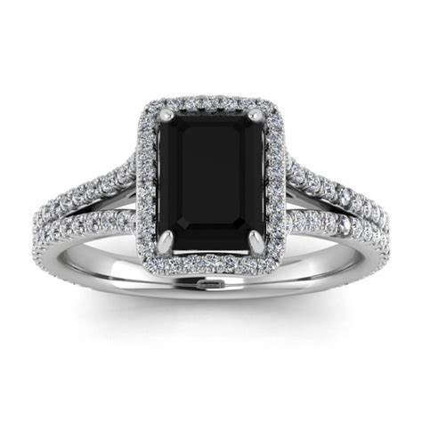 Black Diamond Engagement Rings Emerald Cut