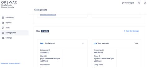 Metadefender Secure Storage And Box 連携設定 Metadefender Core ハンズオン